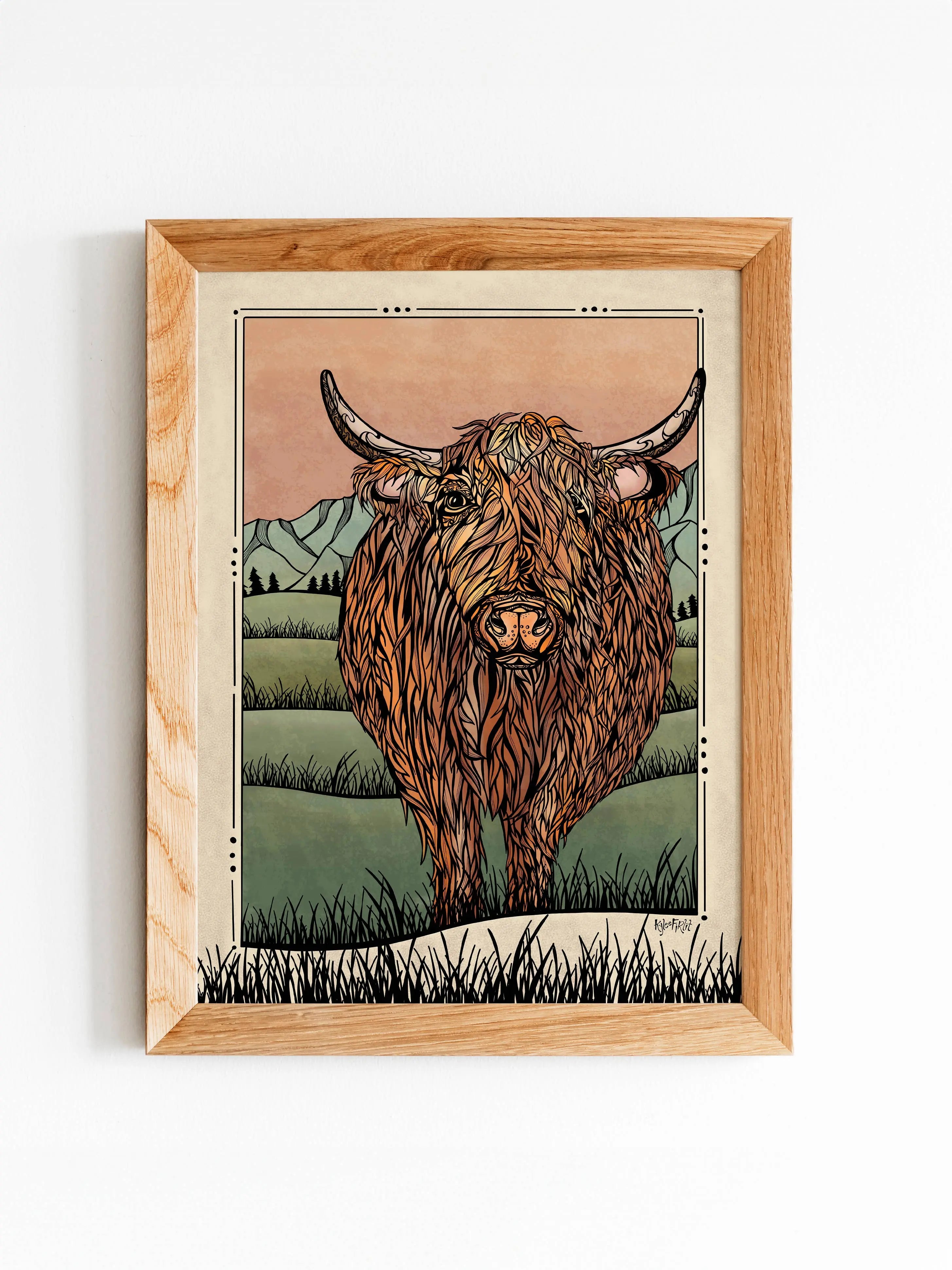 Highland Cow Art Print - The Outside Society